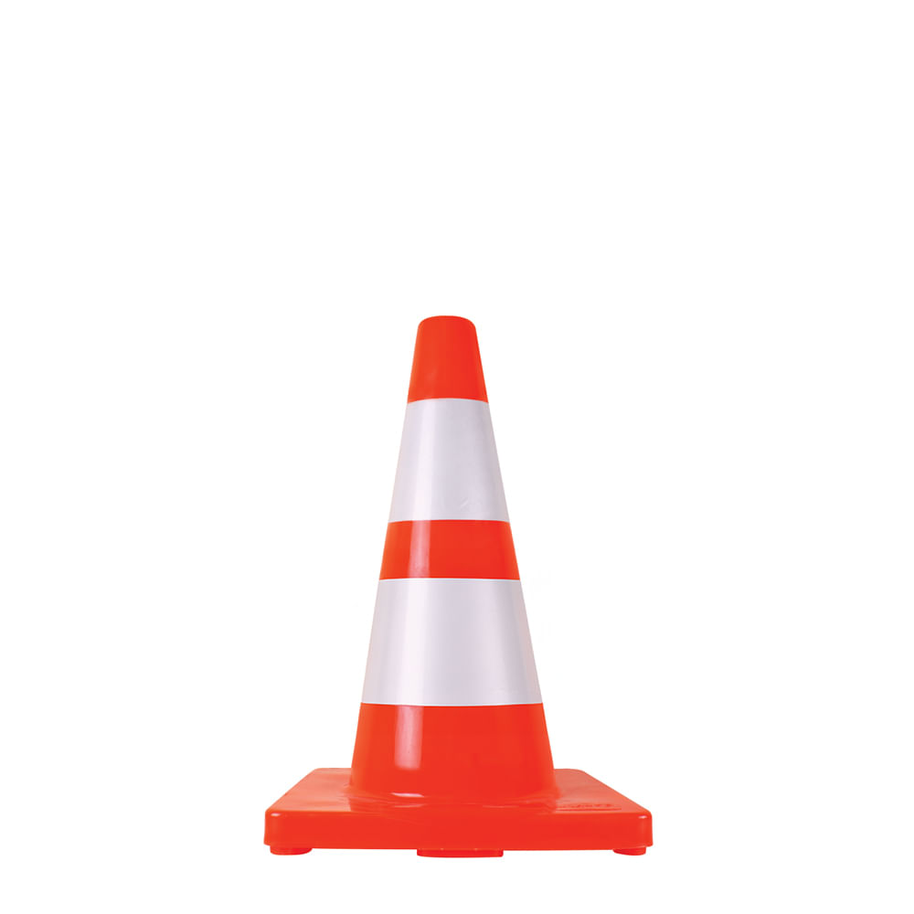 Cono para Tráfico de PVC 45 cm Naranja Doble Reflejante | SafetyStore